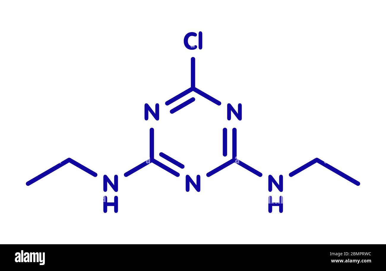 Simazine herbicide molecule. Skeletal formula Stock Photo - Alamy