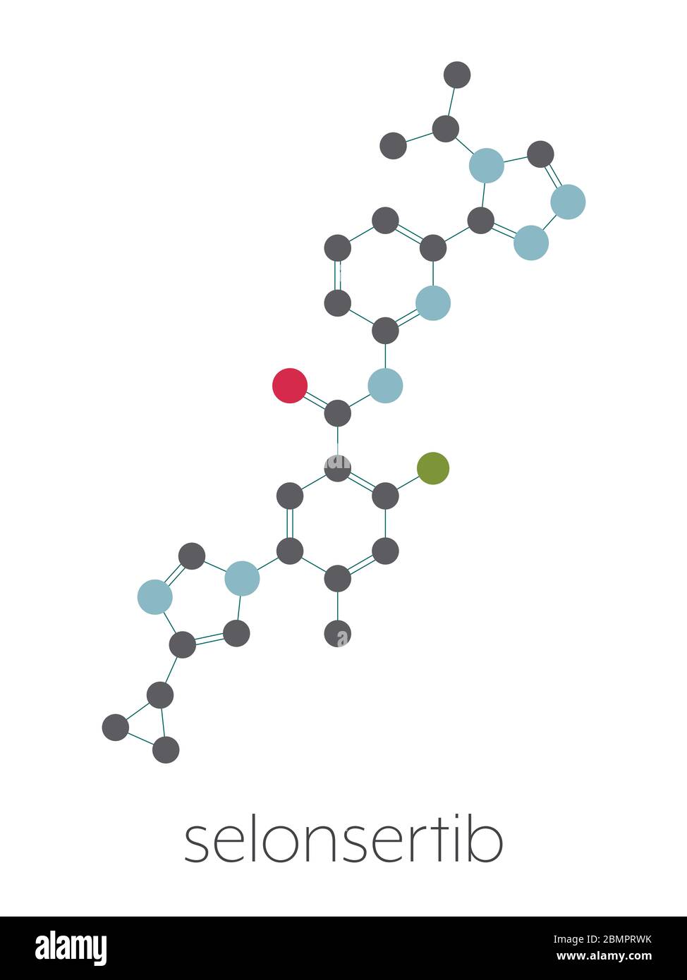 Selonsertib drug molecule. Stylized skeletal formula (chemical ...