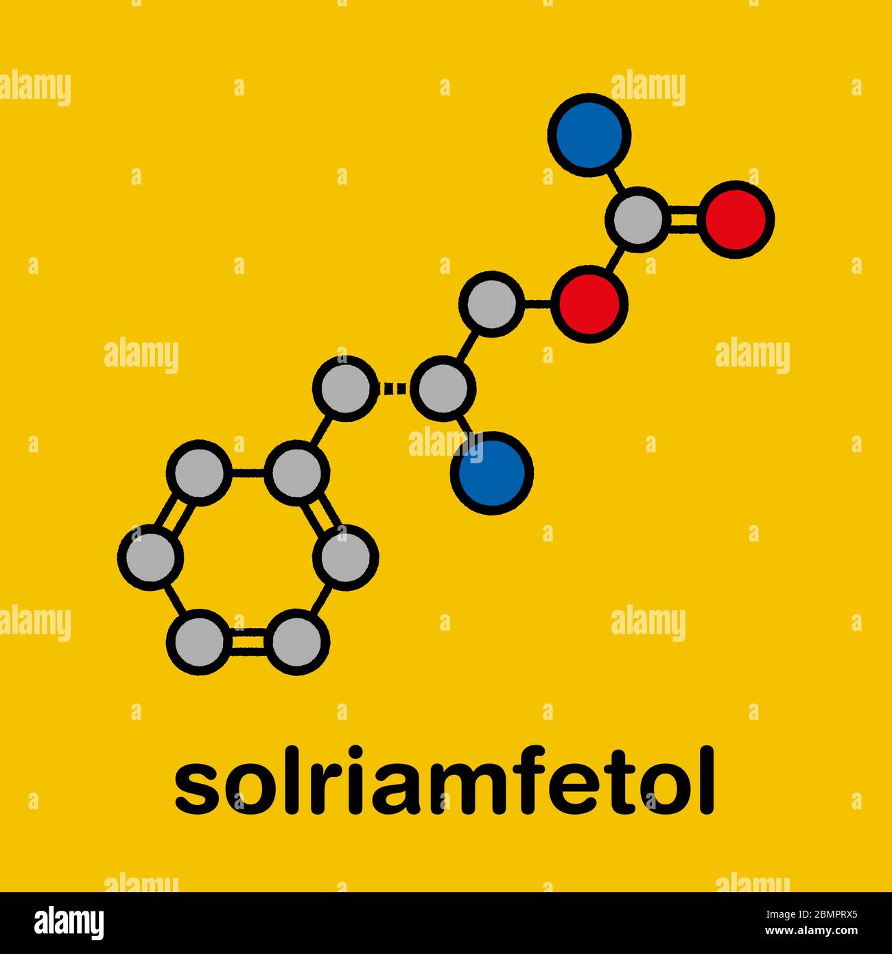 Solriamfetol drug molecule. Stylized skeletal formula (chemical ...