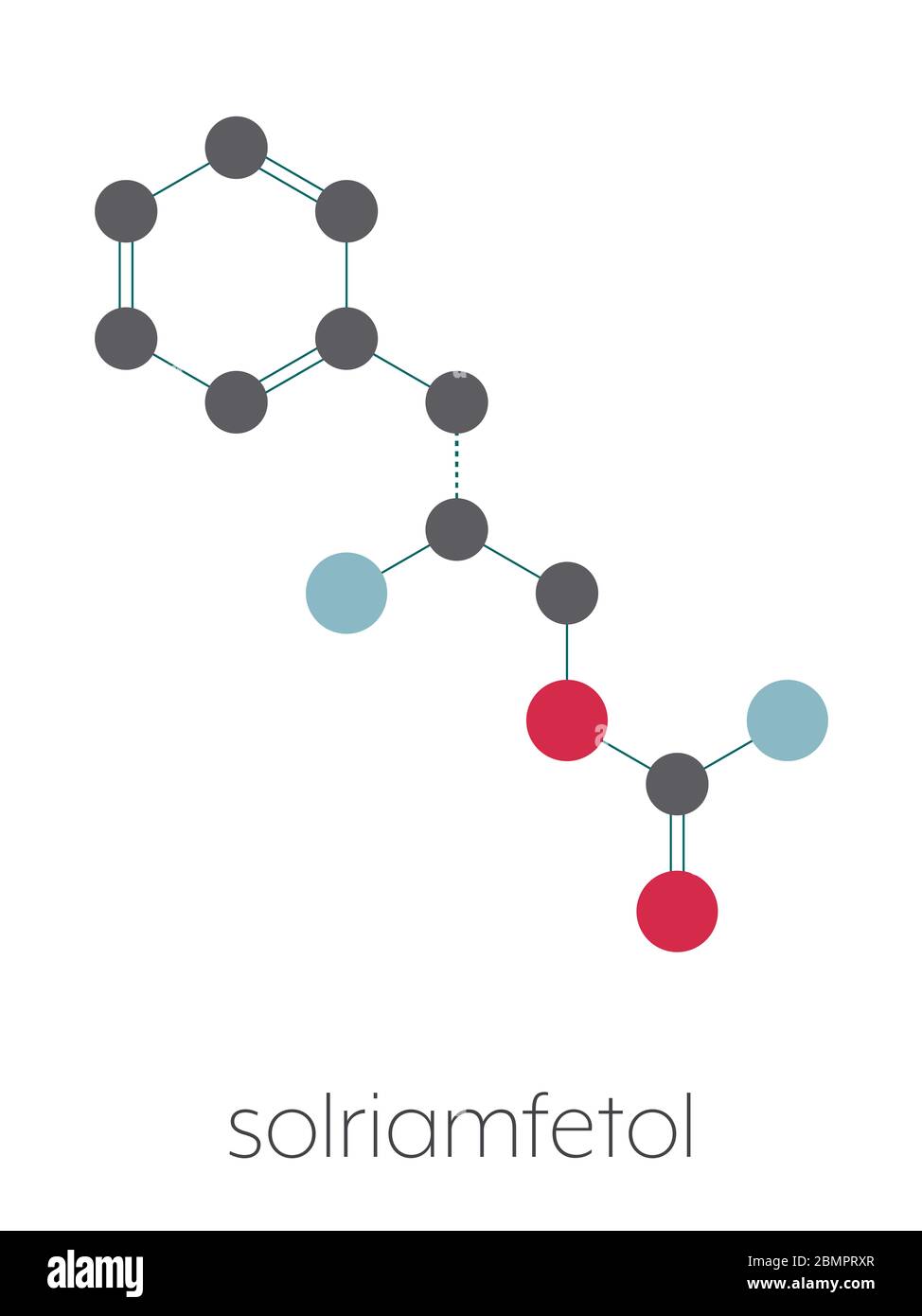 Solriamfetol drug molecule. Stylized skeletal formula (chemical ...