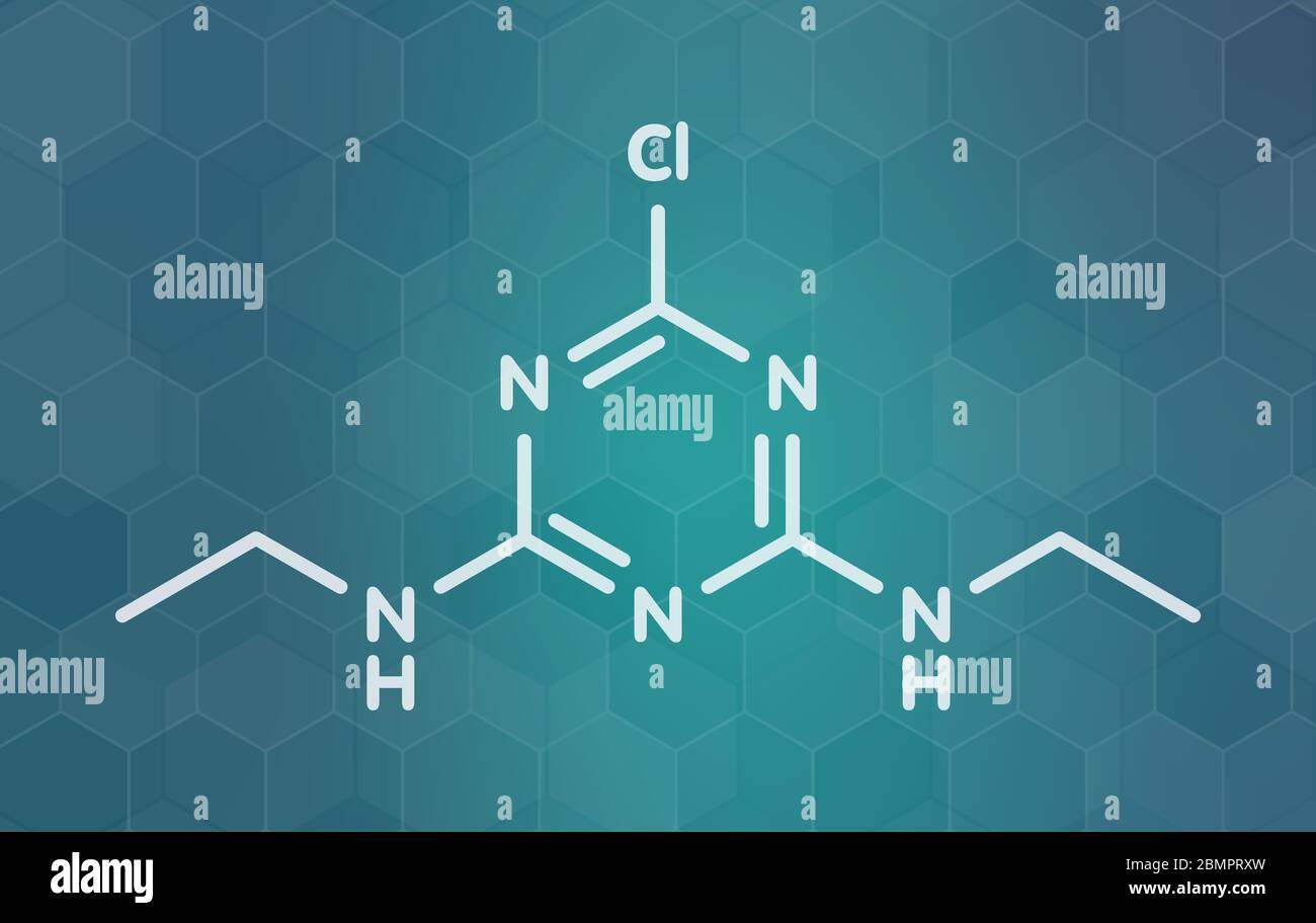 Simazine herbicide molecule. Skeletal formula Stock Photo - Alamy