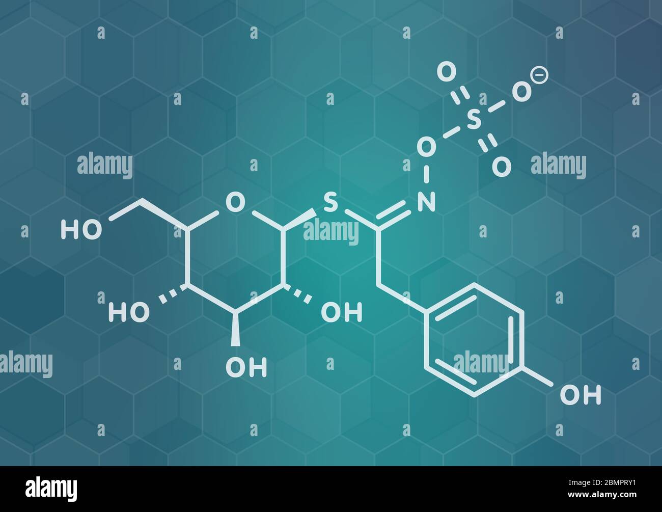 Sinalbin glucosinolate molecule. Present in seeds of white mustard ...