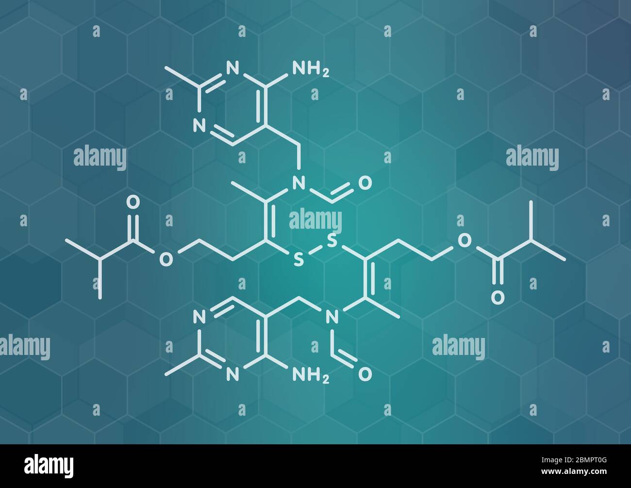 Sulbutiamine asthenia drug molecule. Also used in nutritional ...