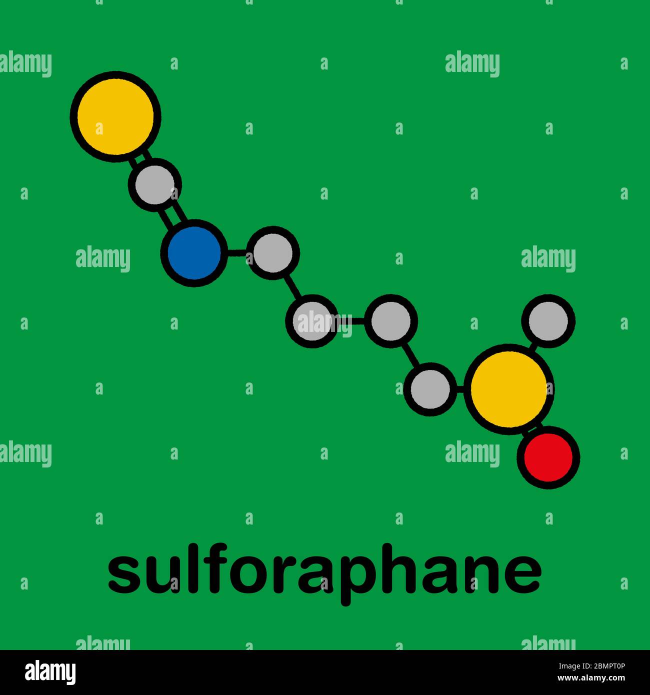 Sulforaphane cruciferous vegetable molecule. Stylized skeletal formula ...