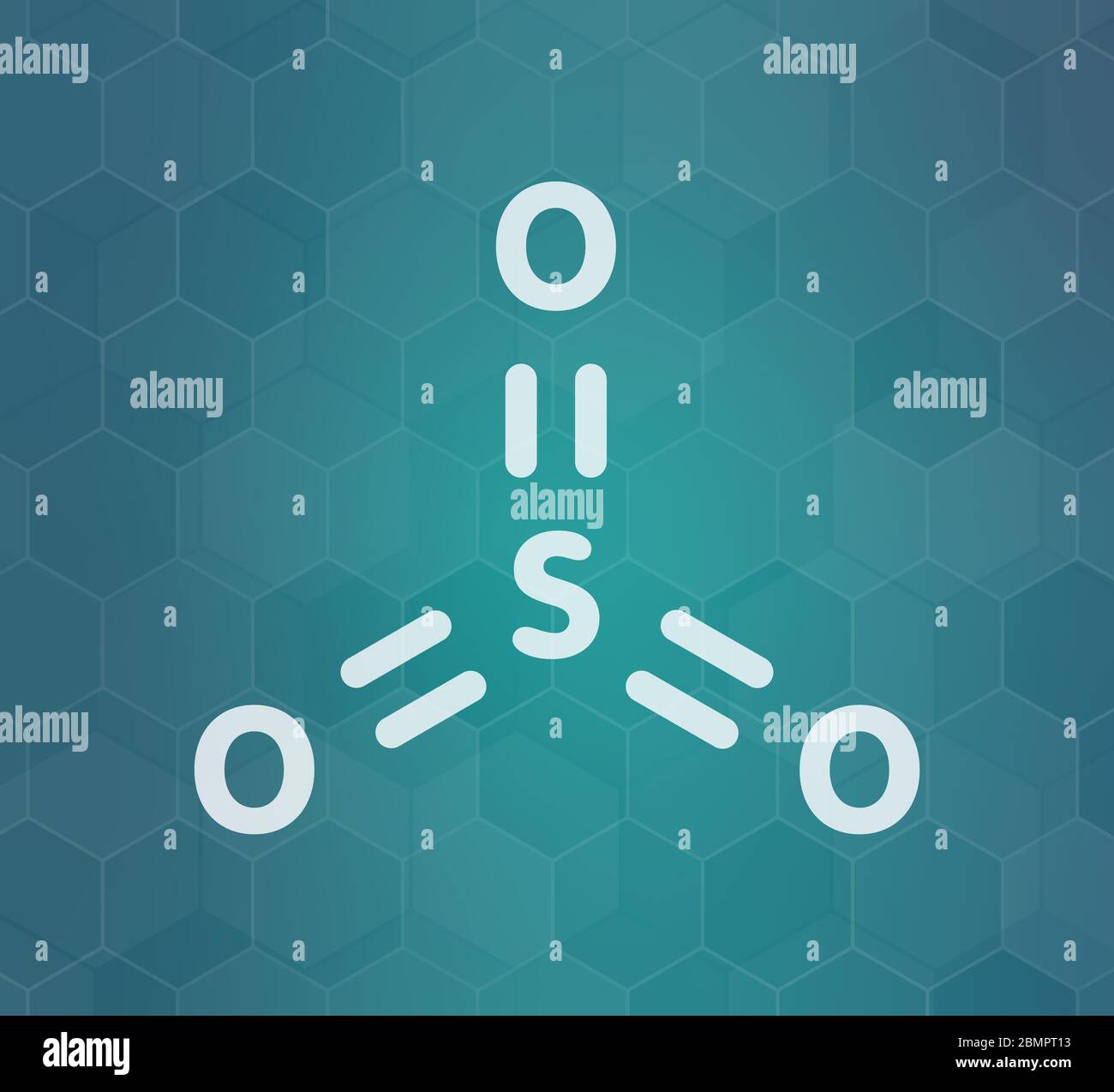 Sulfur trioxide pollutant molecule. Principal agent in acid rain ...