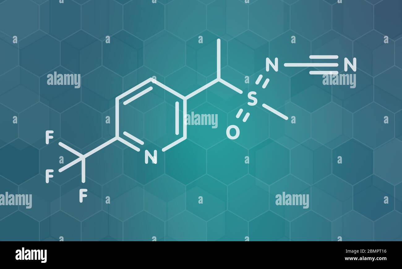Sulfoxaflor insecticide molecule. Skeletal formula Stock Photo - Alamy