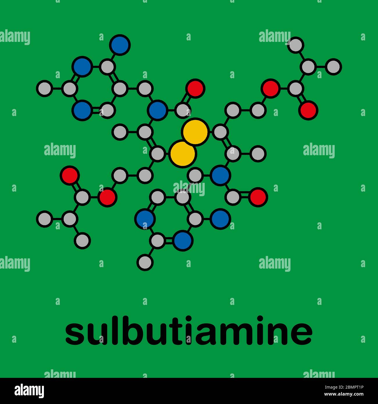 Sulbutiamine asthenia drug molecule. Also used in nutritional ...