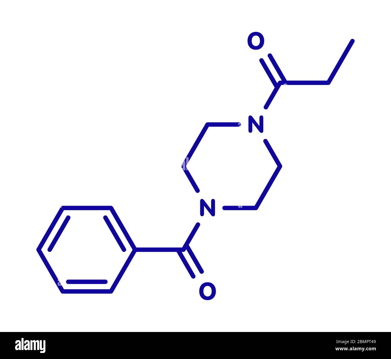 Sunifiram molecule. Potential nootropic. Skeletal formula Stock Photo ...