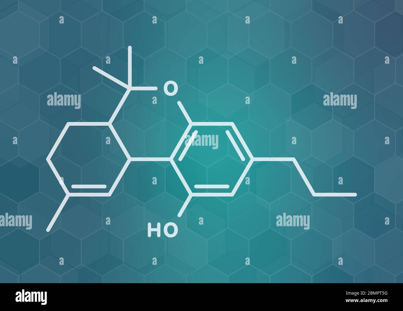 Tetrahydrocannabivarin cannabinoid molecule hi-res stock photography ...