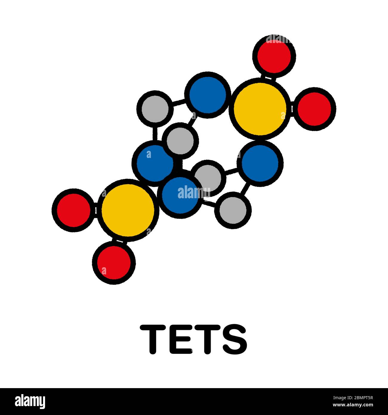Tetramethylenedisulfotetramine (TETS) rodenticide molecule. Stylized ...