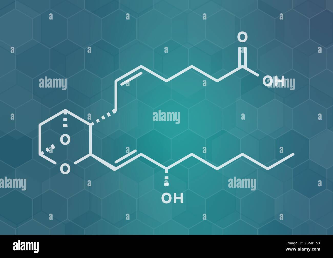 Thromboxane A2 (TXA2) molecule. Skeletal formula Stock Photo - Alamy