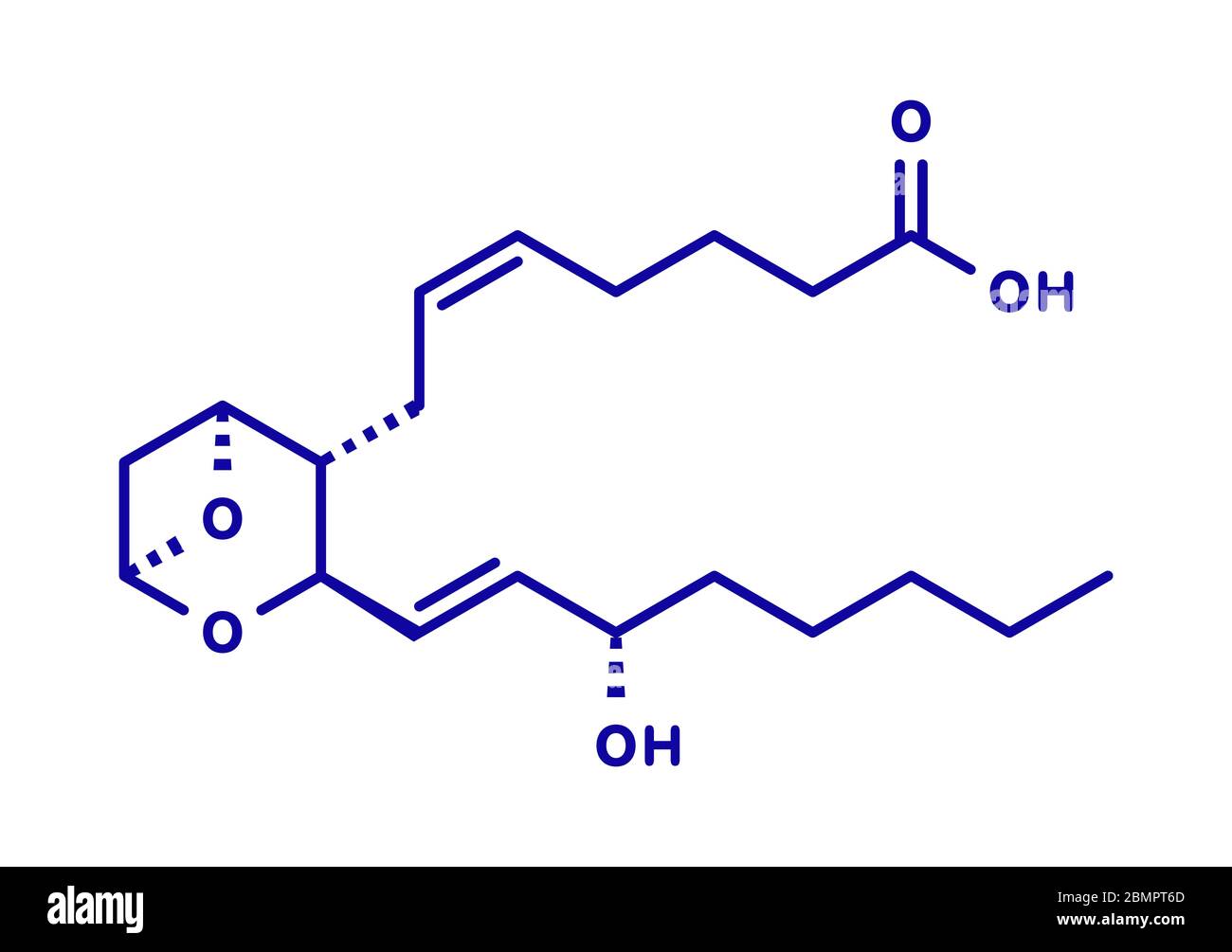 Thromboxane A2 (TXA2) molecule. Skeletal formula Stock Photo - Alamy
