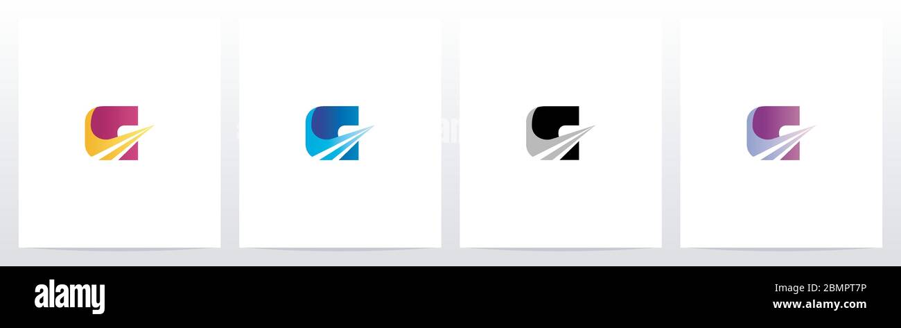 Swoosh Pointed Graphic On Letter Logo Design C Stock Vector Image & Art ...