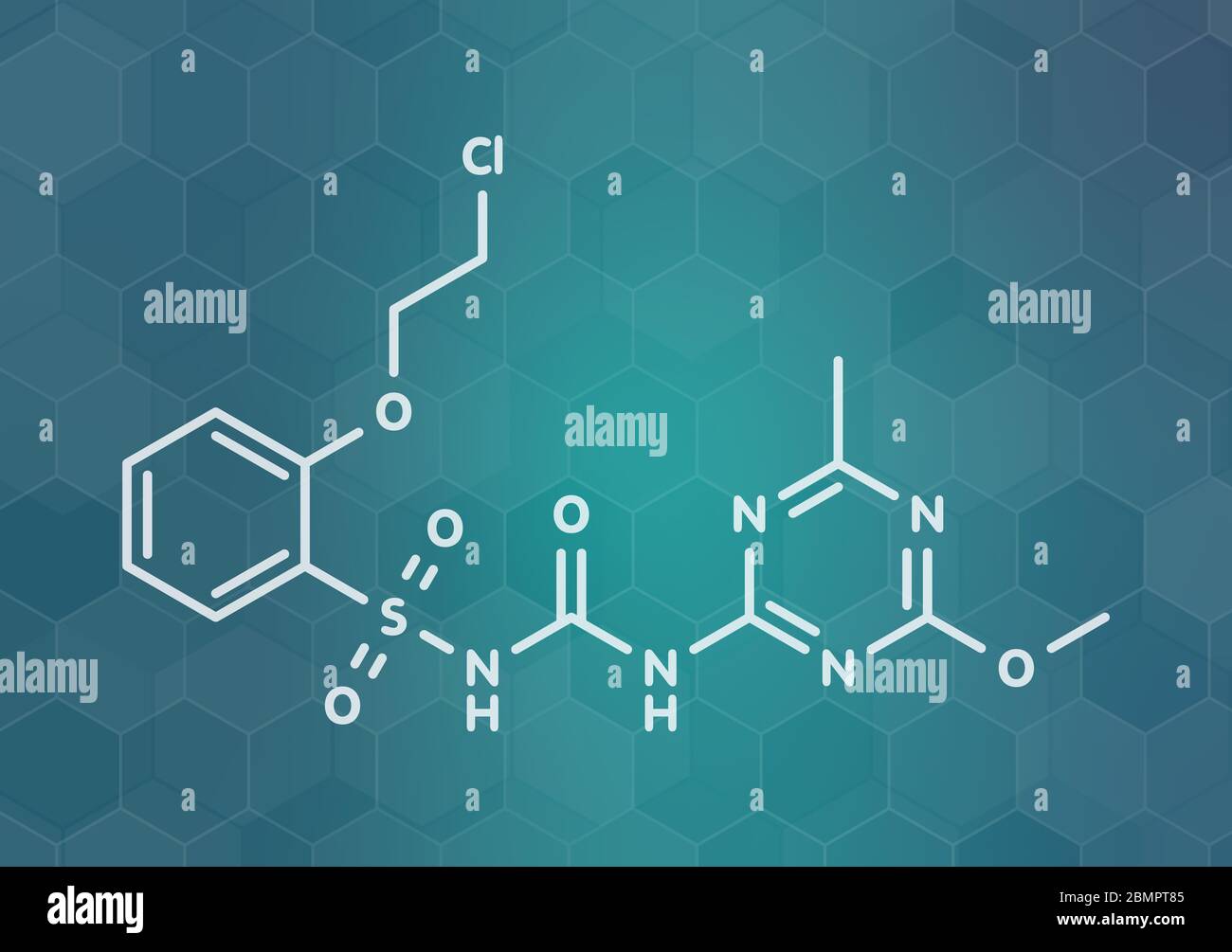 Triasulfuron herbicide molecule. Skeletal formula Stock Photo - Alamy