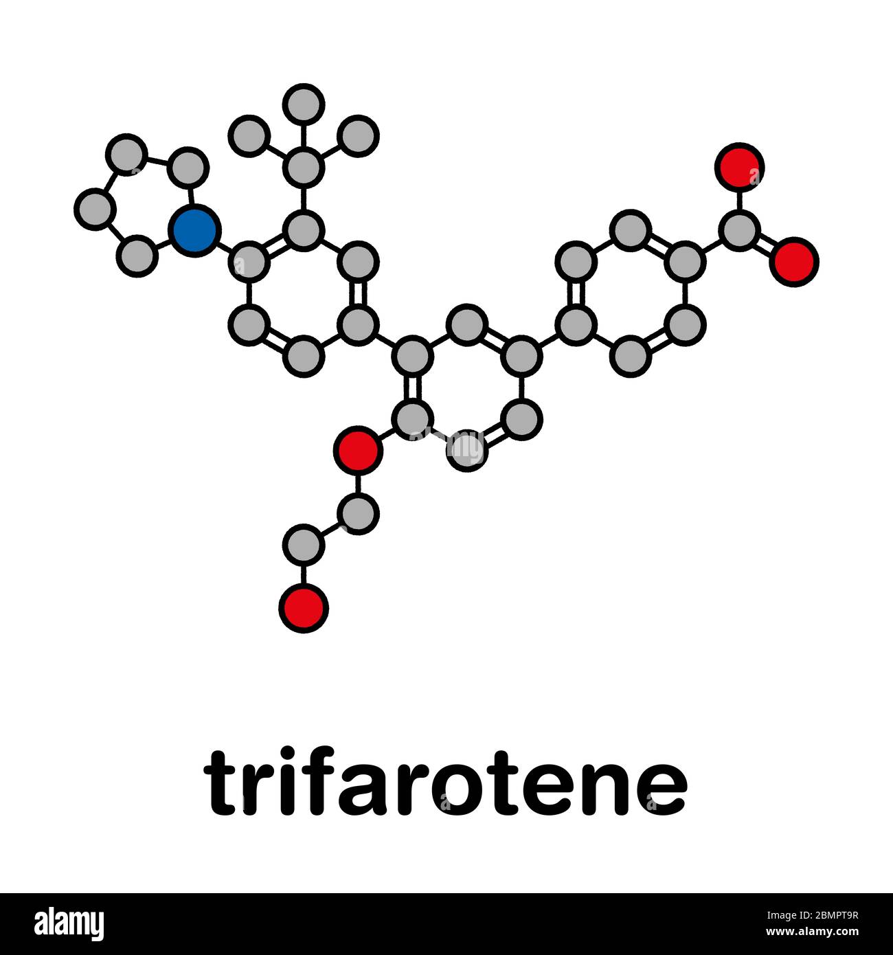 Trifarotene acne drug molecule. Stylized skeletal formula (chemical ...