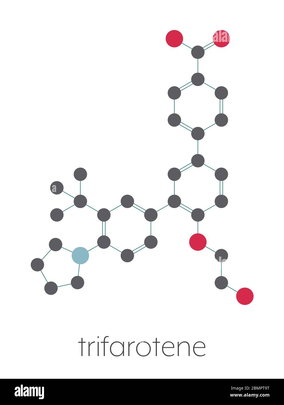 Trifarotene acne drug molecule. Stylized skeletal formula (chemical ...