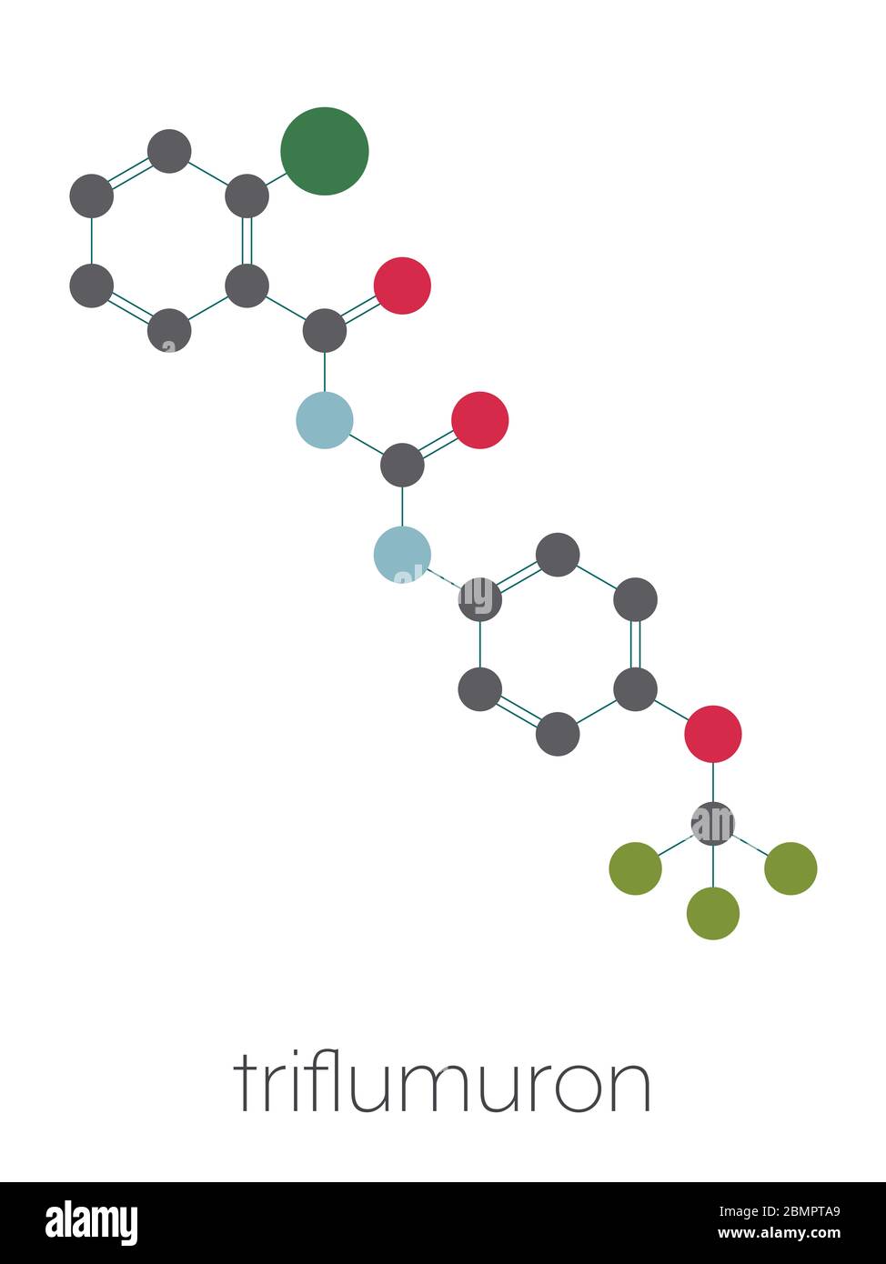 Triflumuron insecticide molecule. Stylized skeletal formula (chemical ...