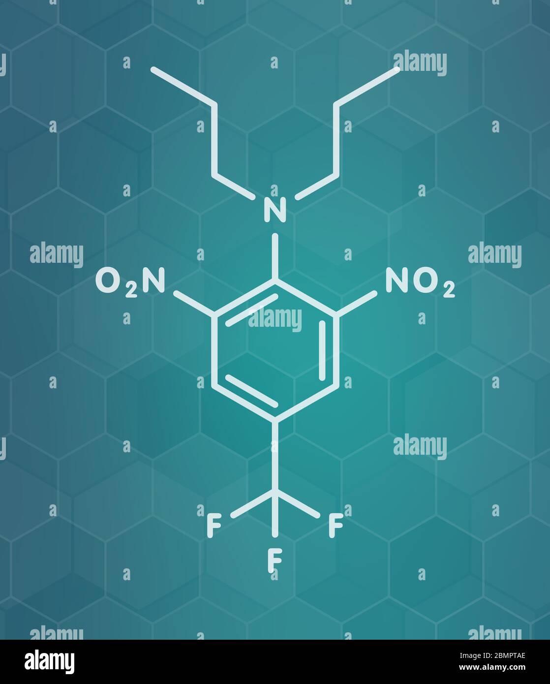Trifluralin herbicide molecule. Skeletal formula Stock Photo - Alamy