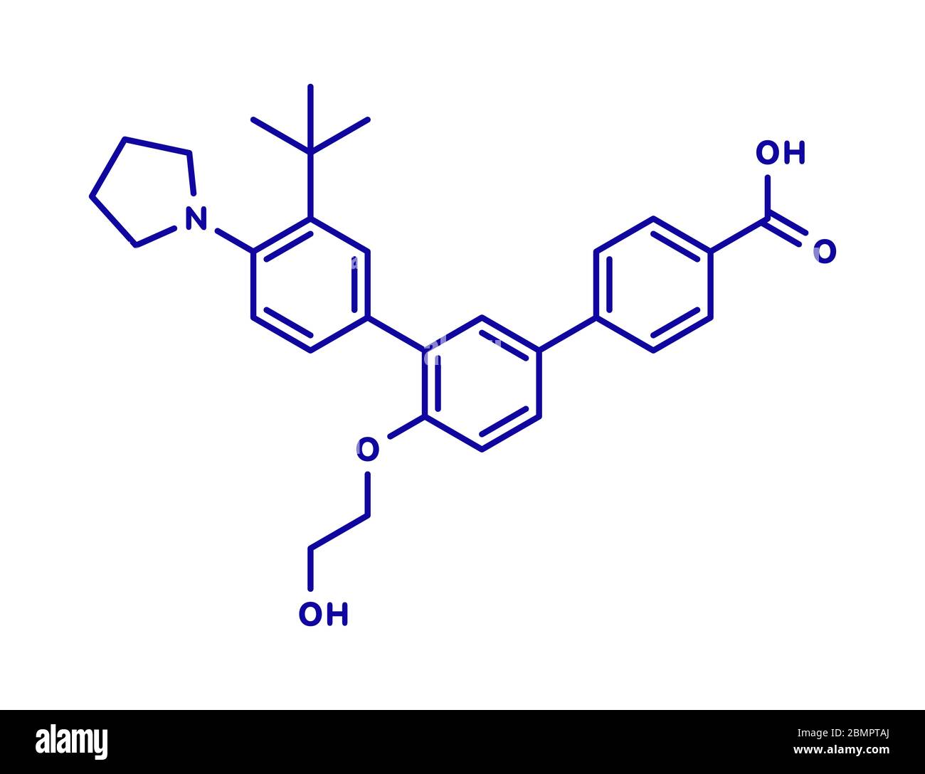 Trifarotene acne drug molecule. Skeletal formula Stock Photo - Alamy