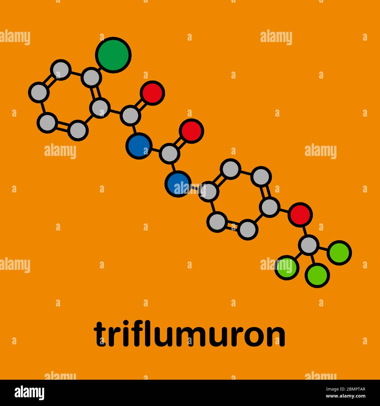Triflumuron insecticide molecule. Stylized skeletal formula (chemical ...