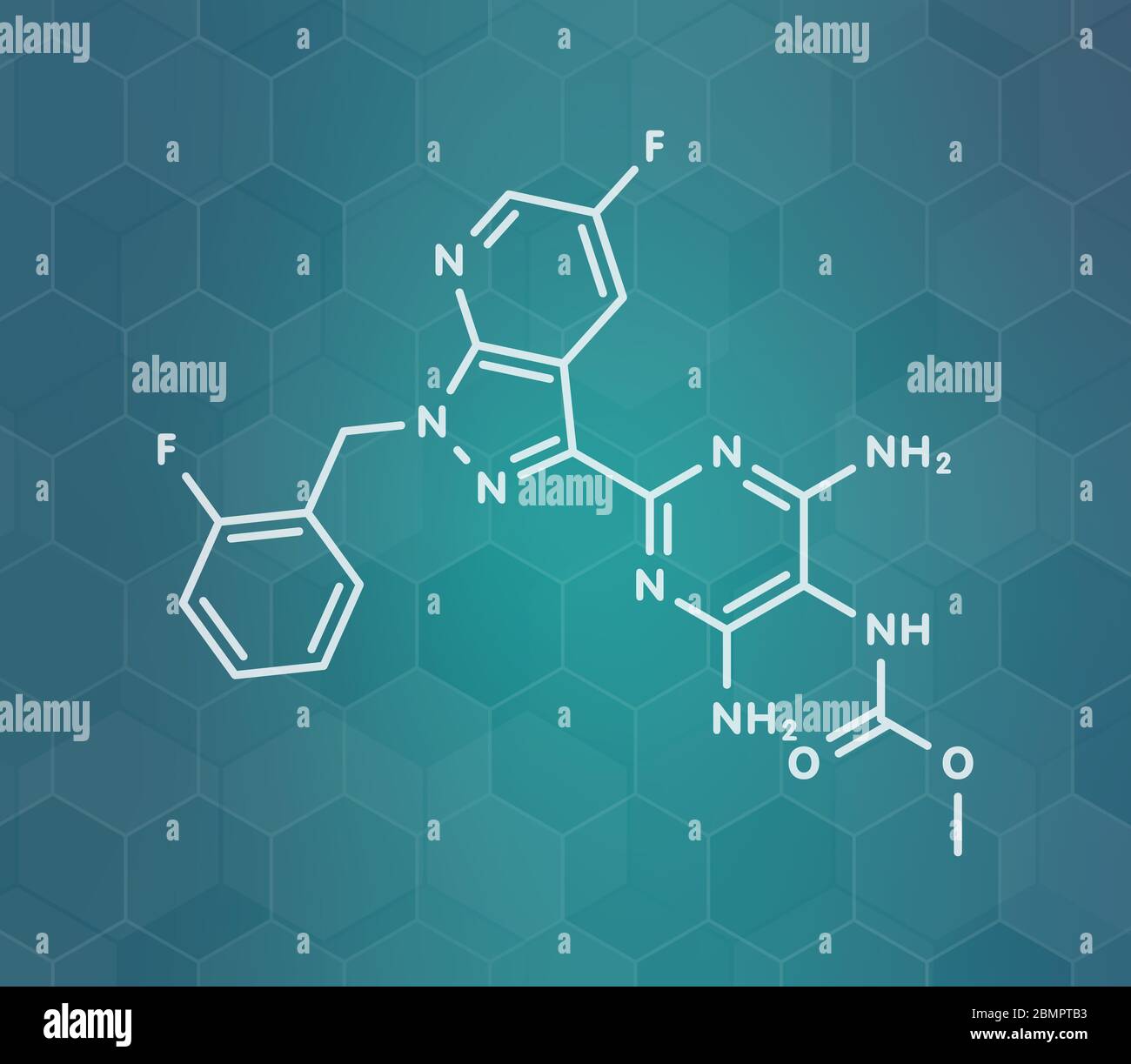 Vericiguat heart failure drug molecule. Skeletal formula Stock Photo ...