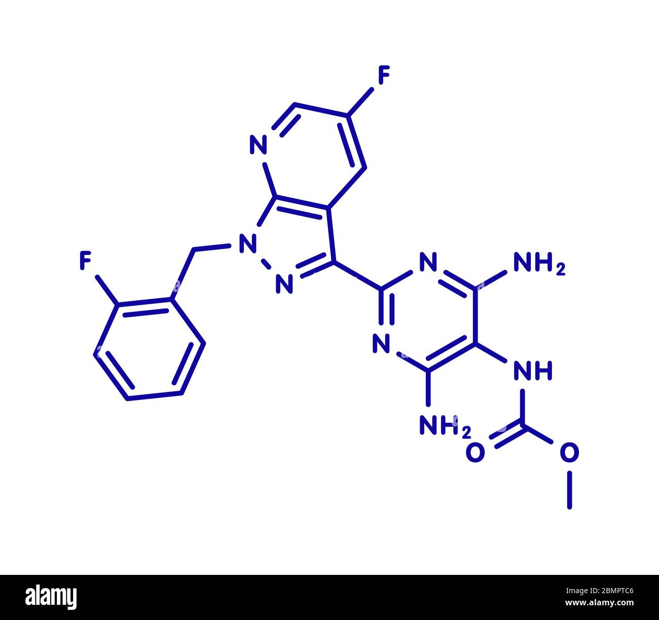 Vericiguat heart failure drug molecule. Skeletal formula Stock Photo ...