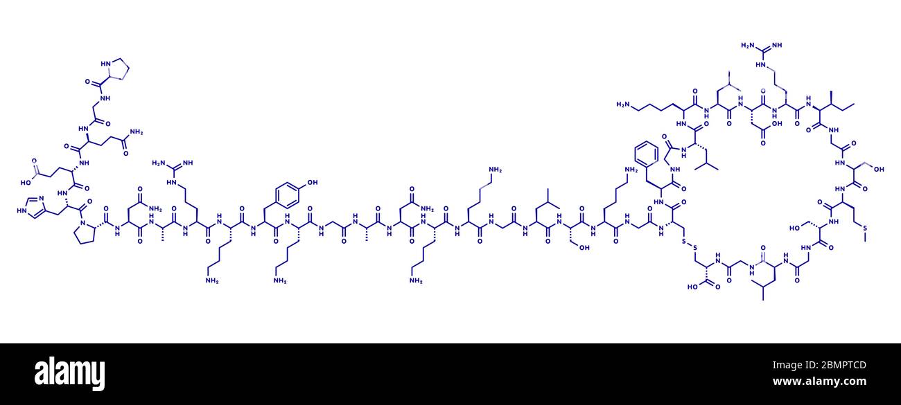 Vosoritide achondroplasia drug molecule. Skeletal formula Stock Photo ...