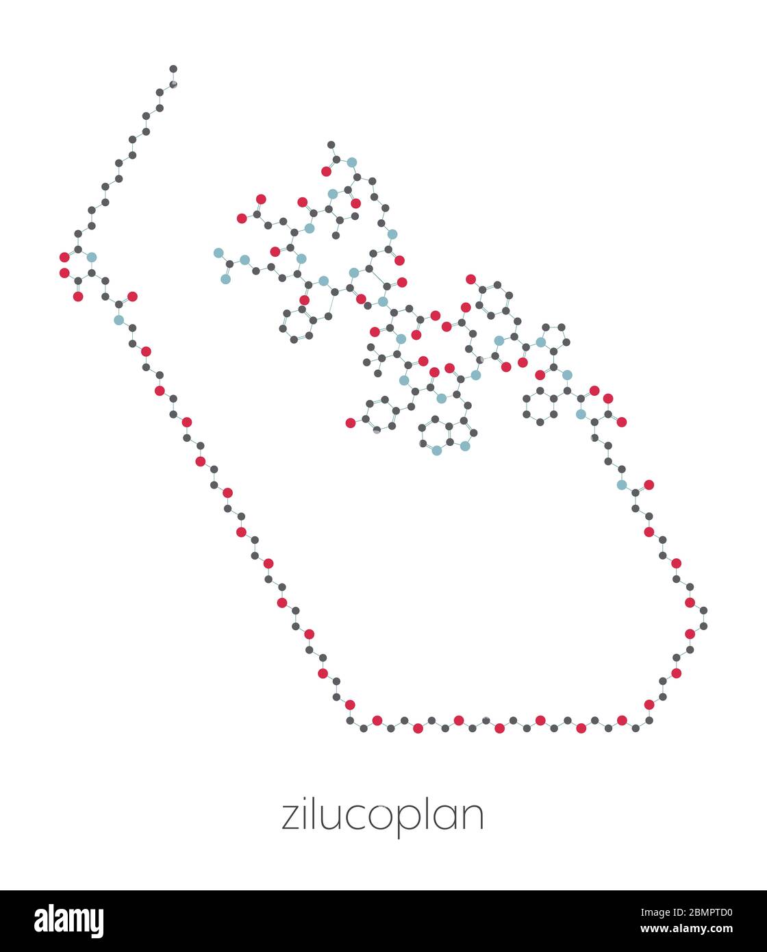 Zilucoplan myasthenia gravis drug molecule. Stylized skeletal formula ...