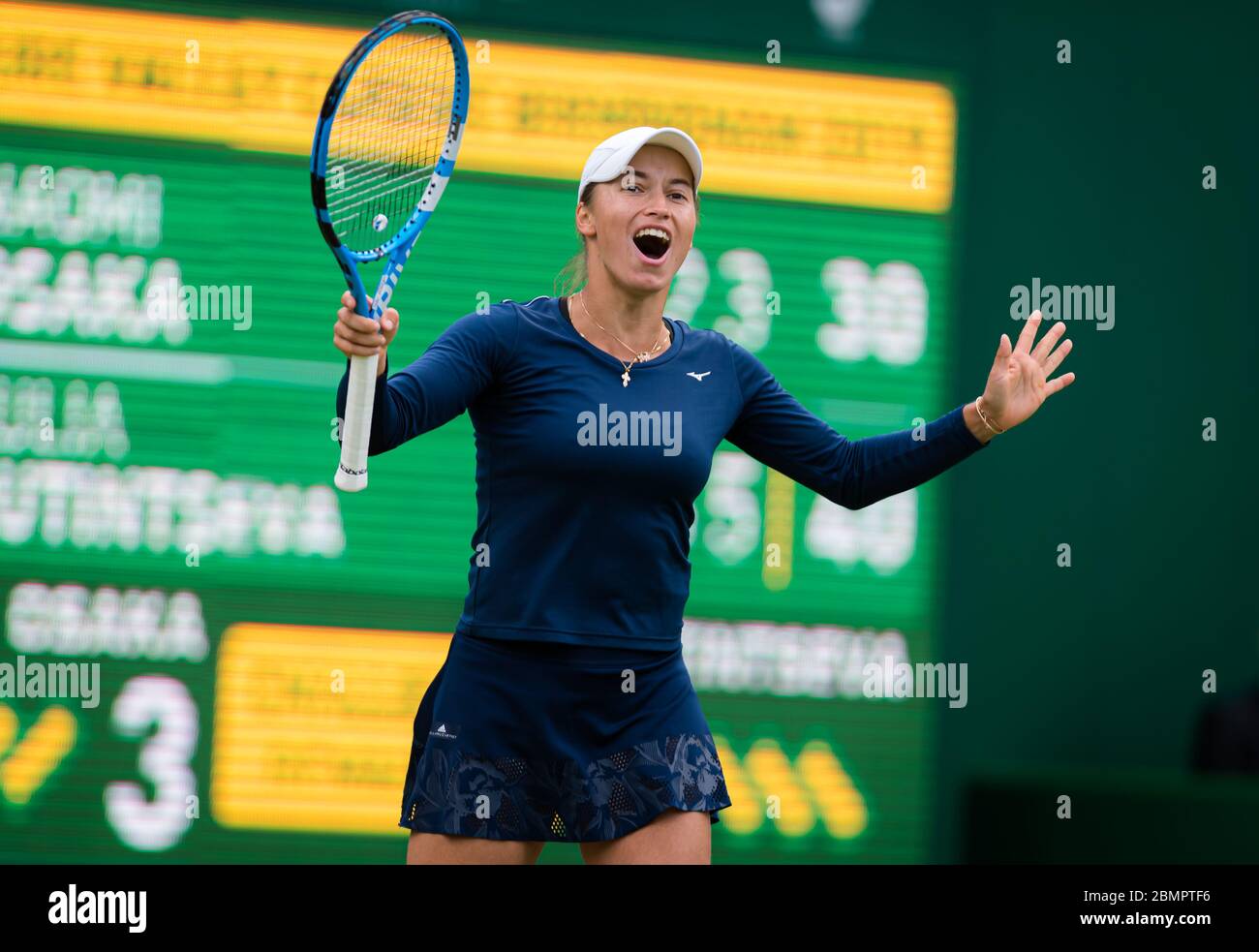 Yulia Putintseva of Kazaksthan celebrates winning her second-round ...