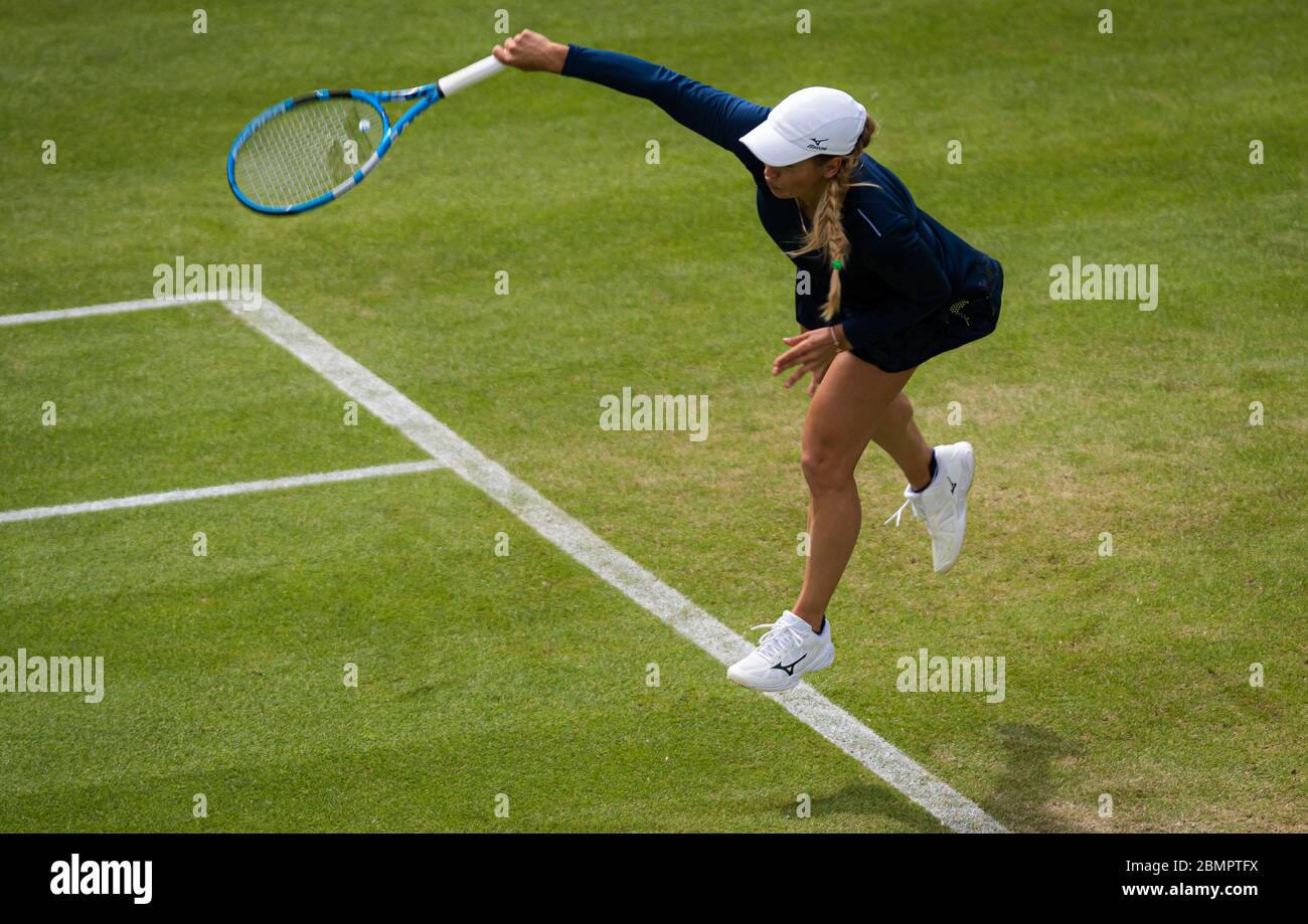 Yulia Putintseva of Kazakhstan in action during her second-round match ...