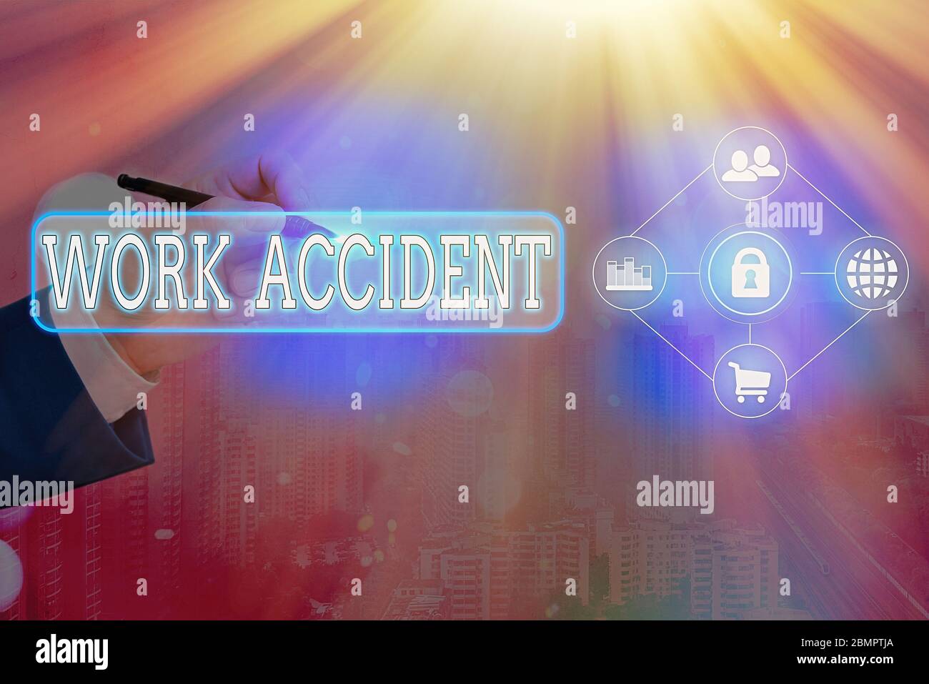 Text sign showing Work Accident. Business photo text Mistake Injury ...