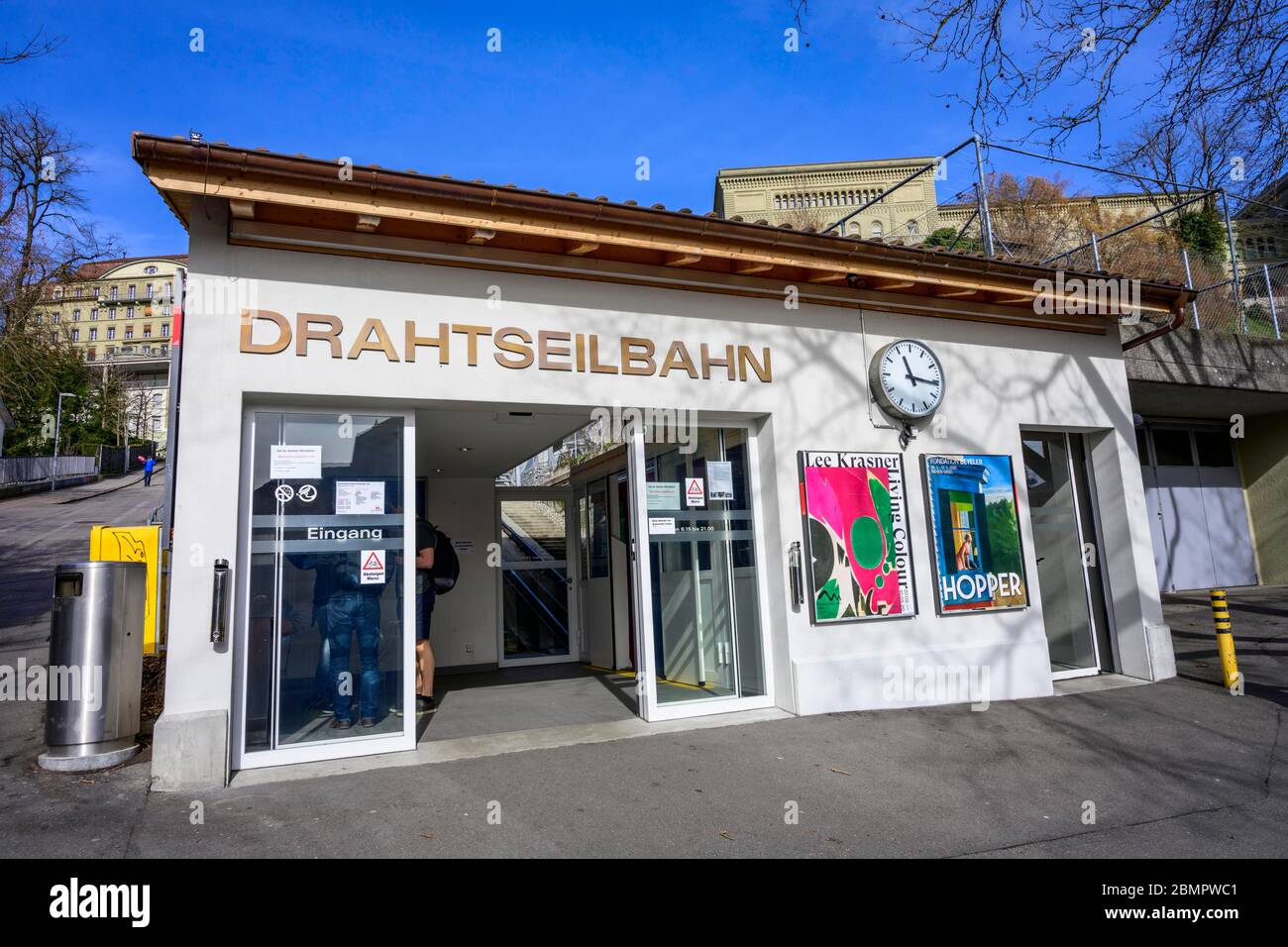 Station of the Bernese Marzili Railway, funicular railway, cable car ...