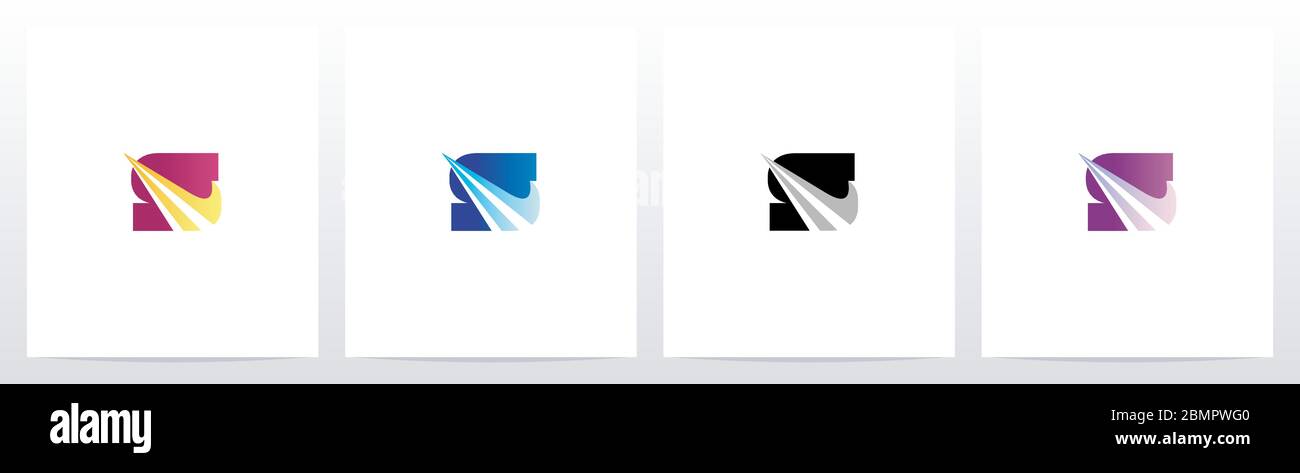 Swoosh Pointed Graphic On Letter Logo Design S Stock Vector Image & Art ...