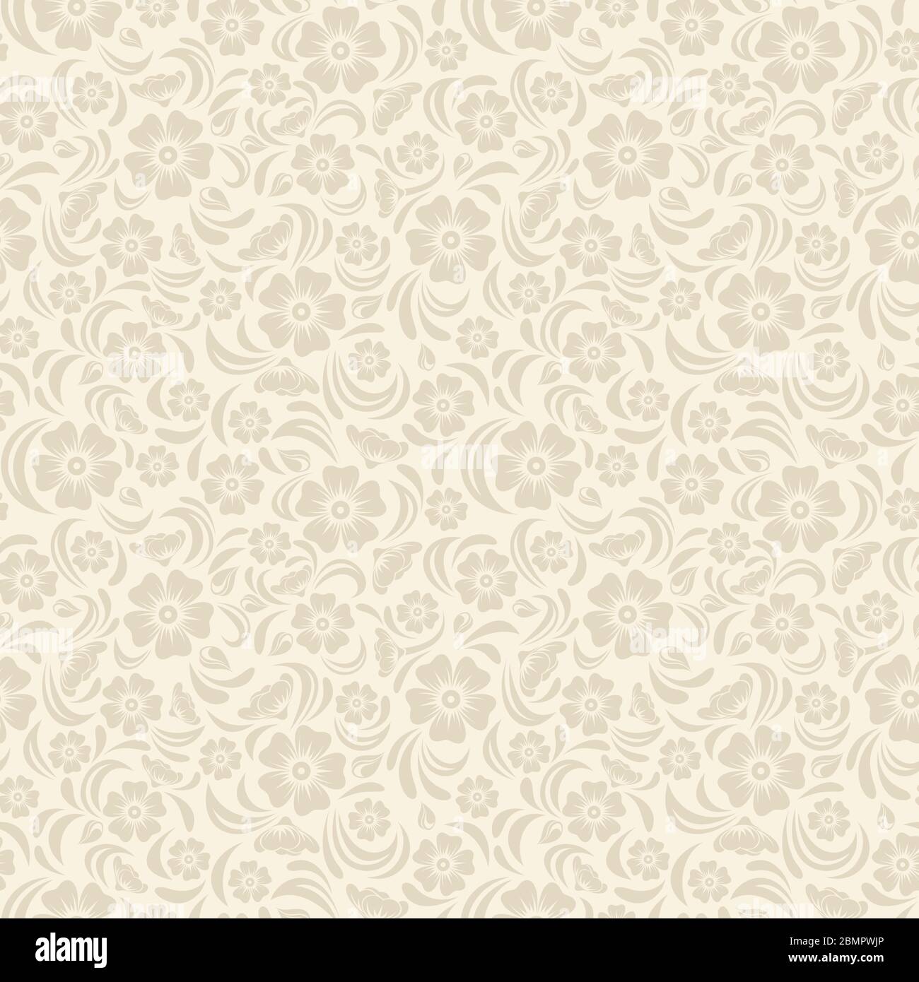 Vector seamless beige floral pattern Stock Vector Image & Art - Alamy