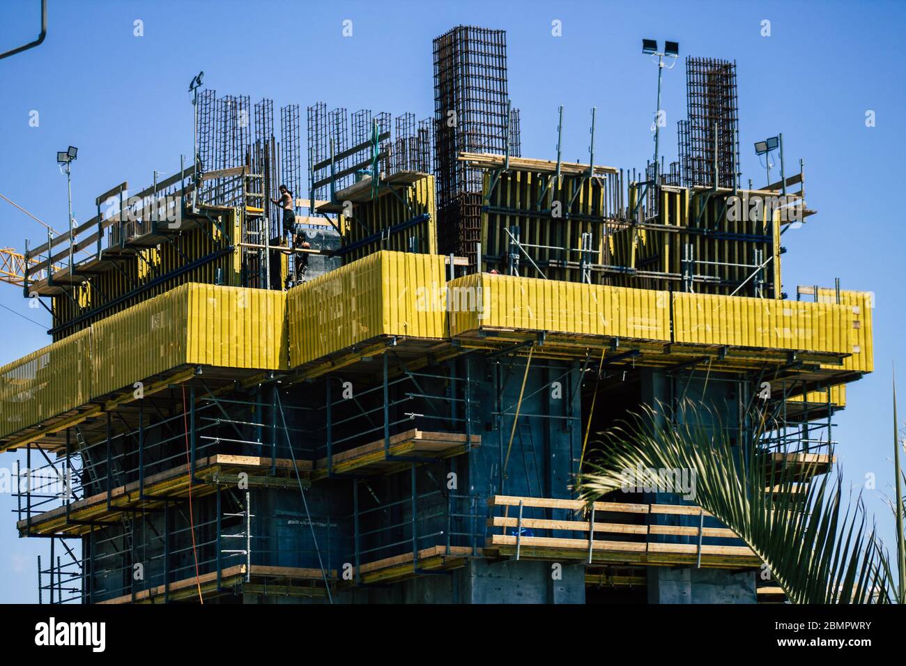 Limassol Cyprus May 10, 2020 View of a new building in construction in ...