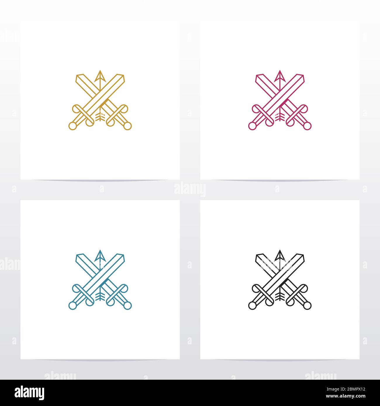 Sword And Arrow Logo Design Stock Vector Image & Art - Alamy