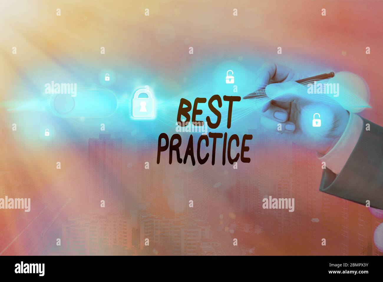 Text sign showing Best Practice. Business photo text Method Systematic ...