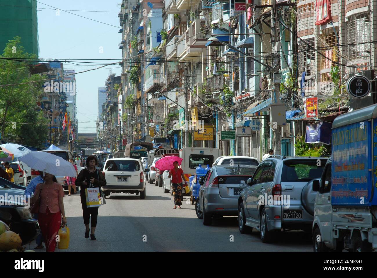Street scene, Yangon, Burma, Myanmar Stock Photo - Alamy