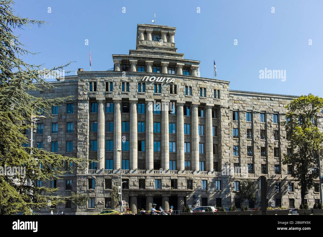BELGRADE, SERBIA - AUGUST 12, 2019: Building of Central post Office at ...