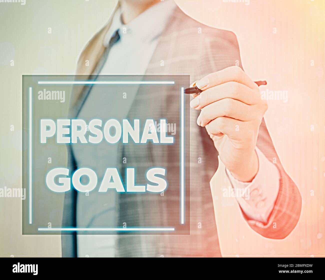 Conceptual hand writing showing Personal Goals. Concept meaning Target ...