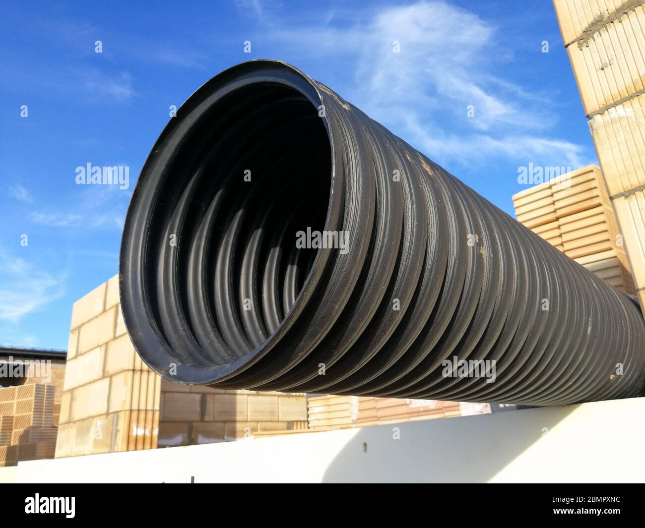 Perforated black PVC plastic drainage corrugated pipe for water ...
