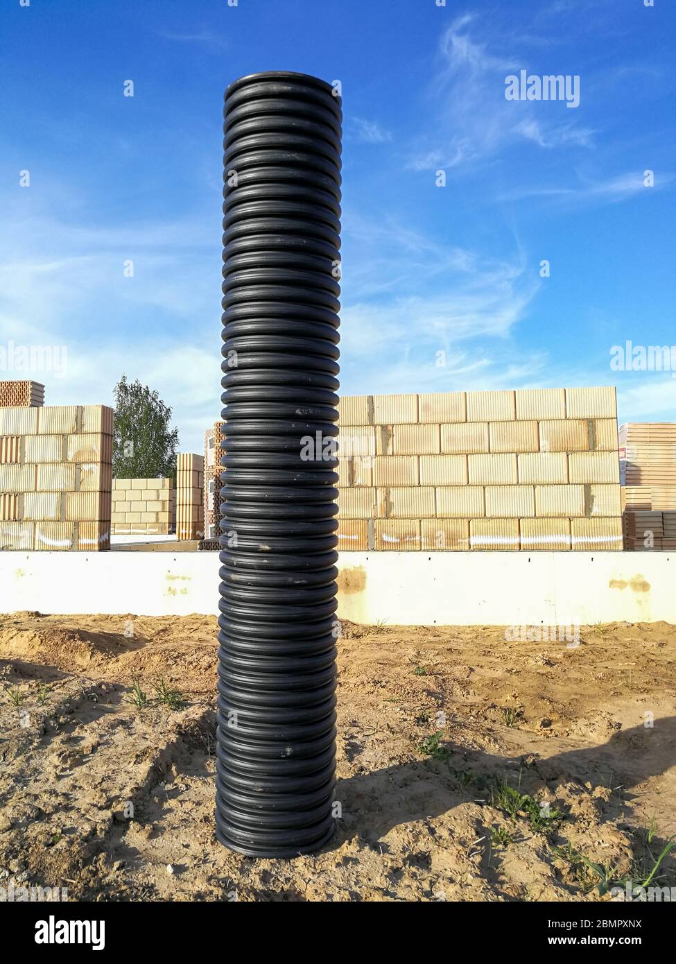 Perforated black PVC plastic drainage corrugated pipe for water ...