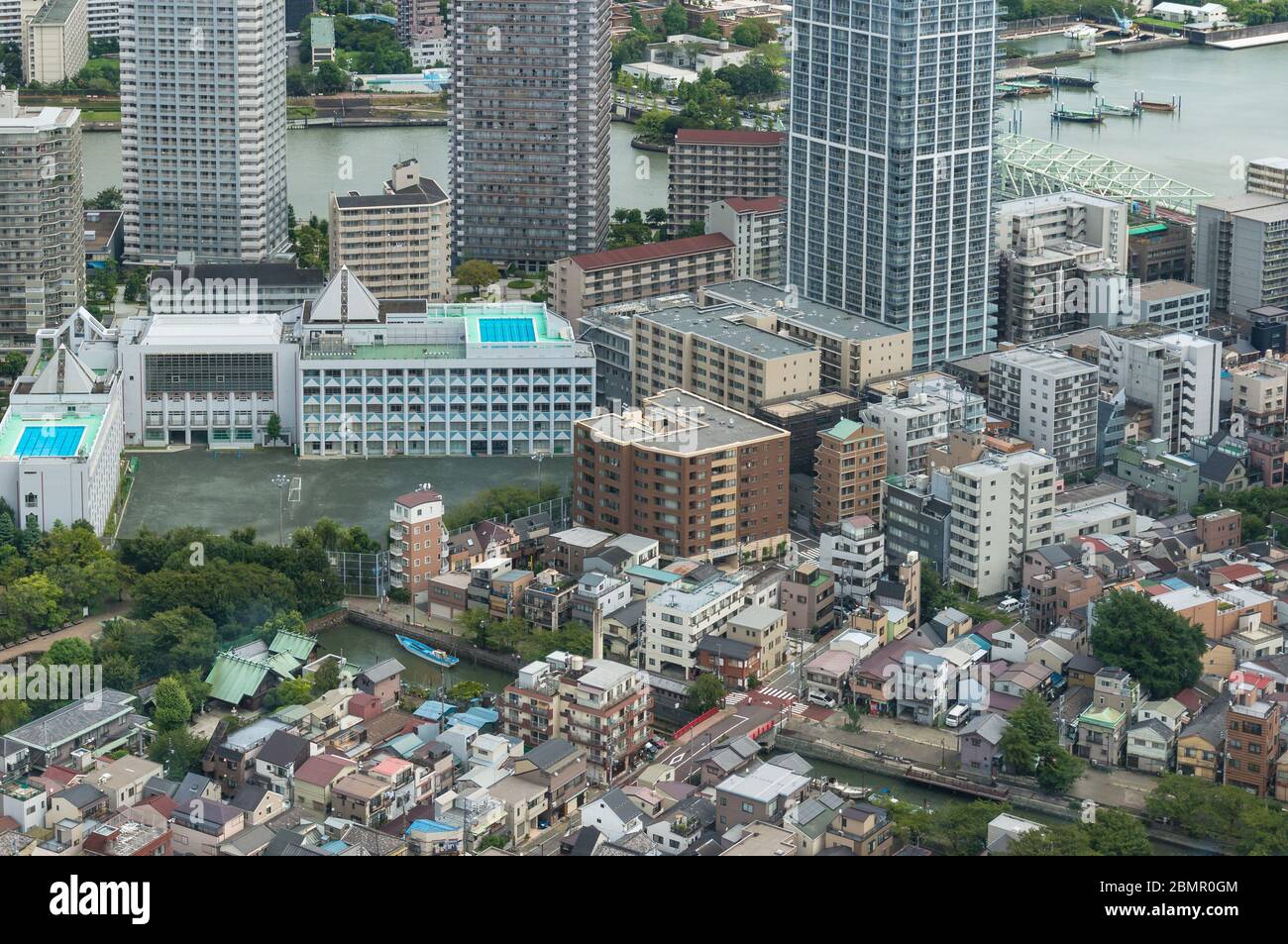 Japan modern city aerial drone view with skyscrapers. Tokyo, Japan ...