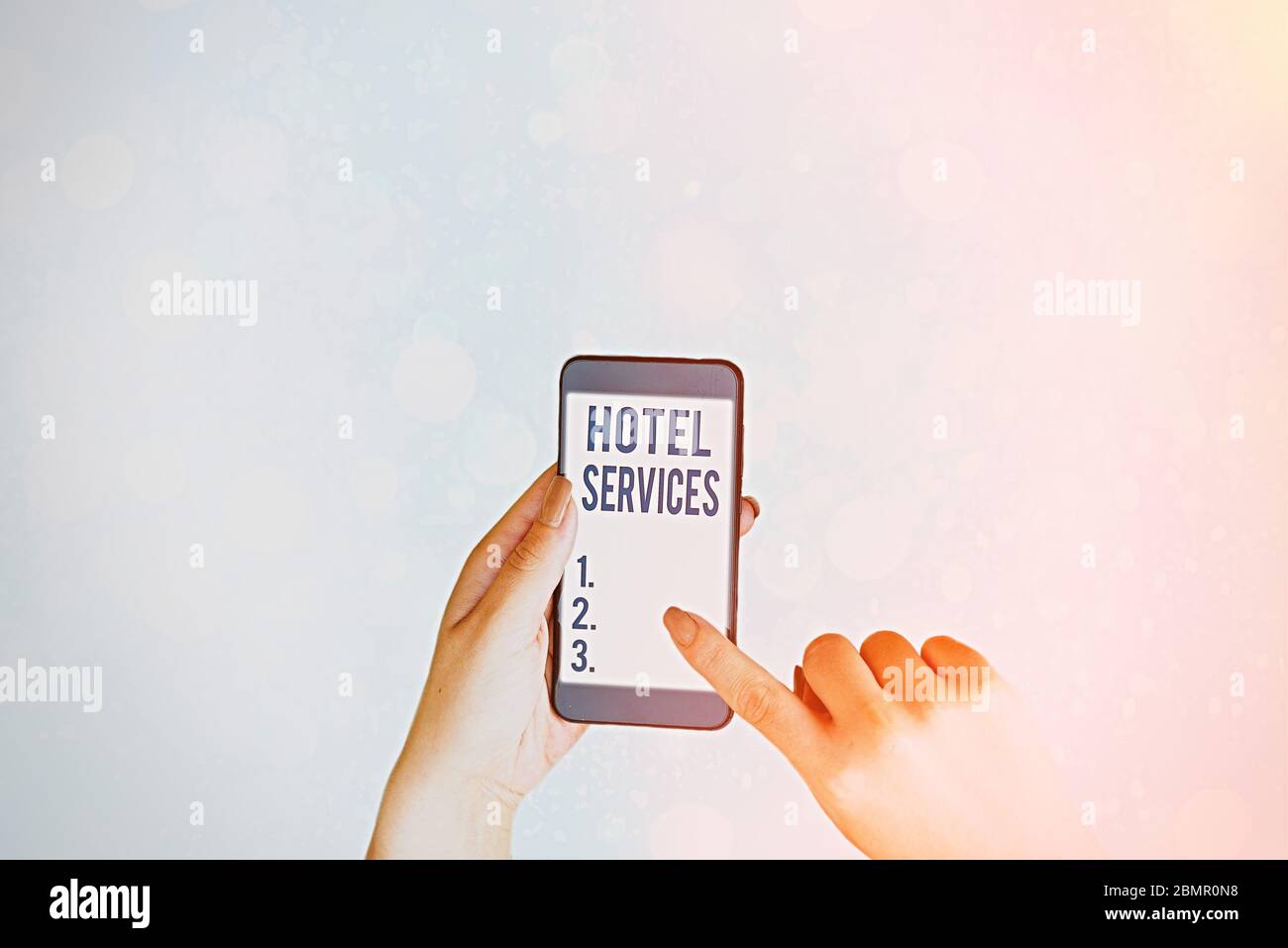 Writing note showing Hotel Services. Business concept for Facilities ...