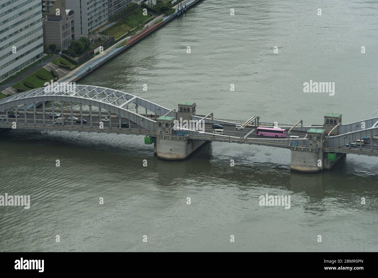 Urban highway, road in Tokyo, Japan, Aerial drone view of Tokyo ...