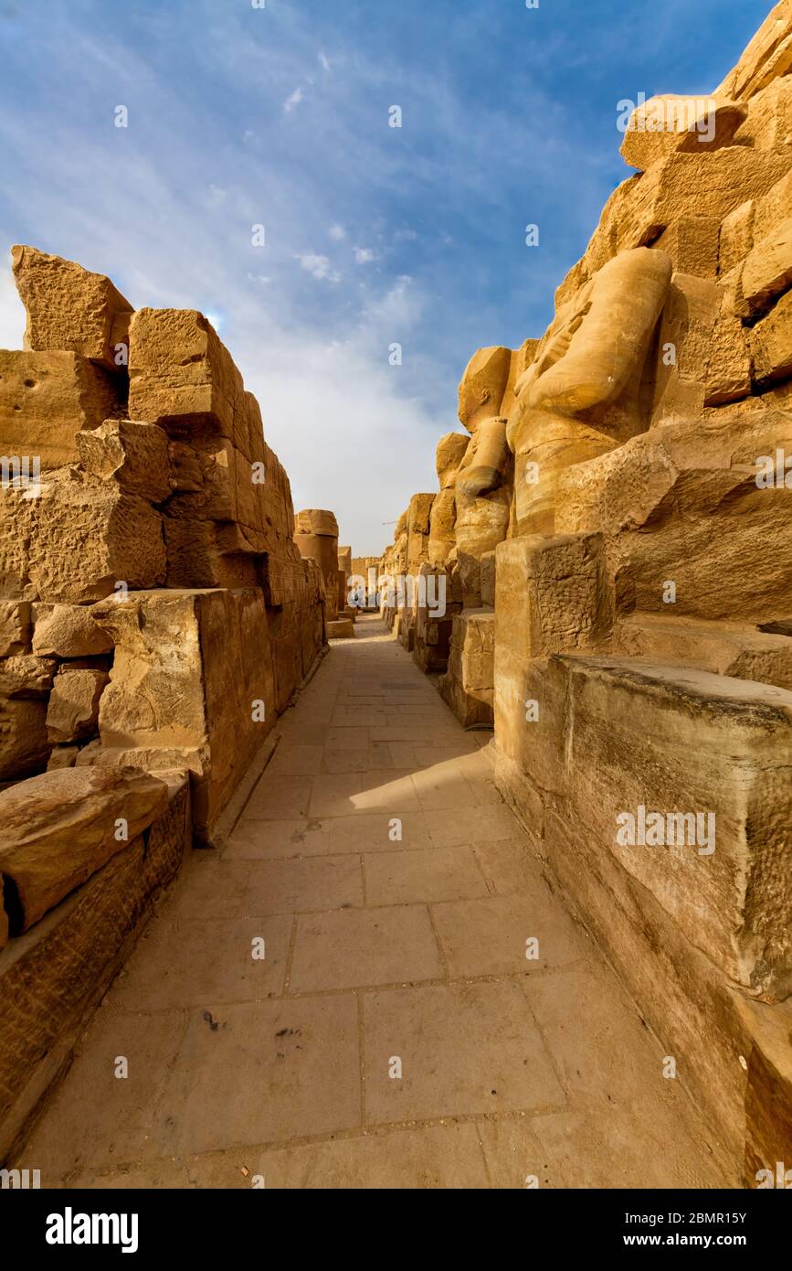 Osiride Statues of Thutmose I in the Wadjet Hall, located between the ...