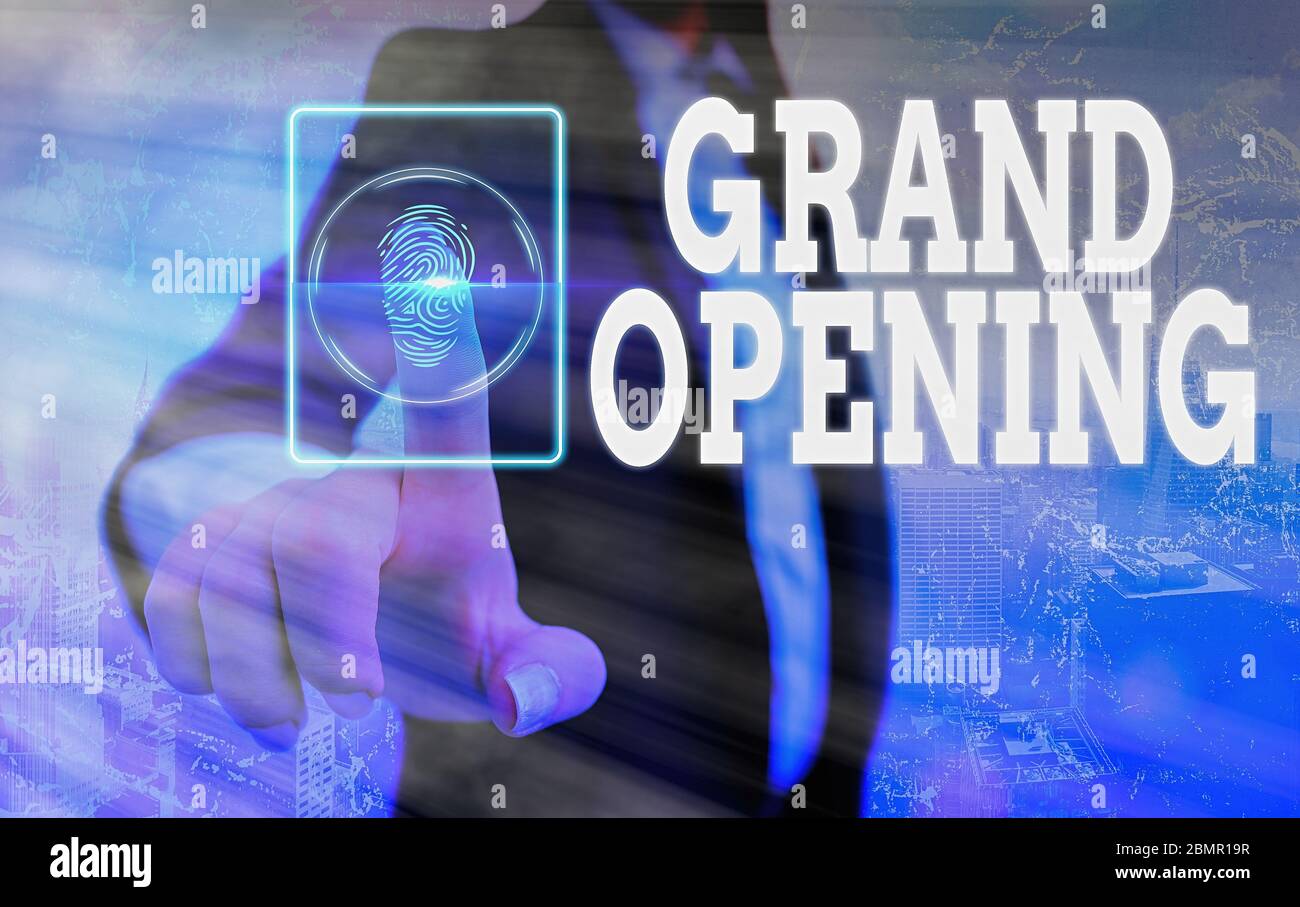 Conceptual hand writing showing Grand Opening. Concept meaning Ribbon ...