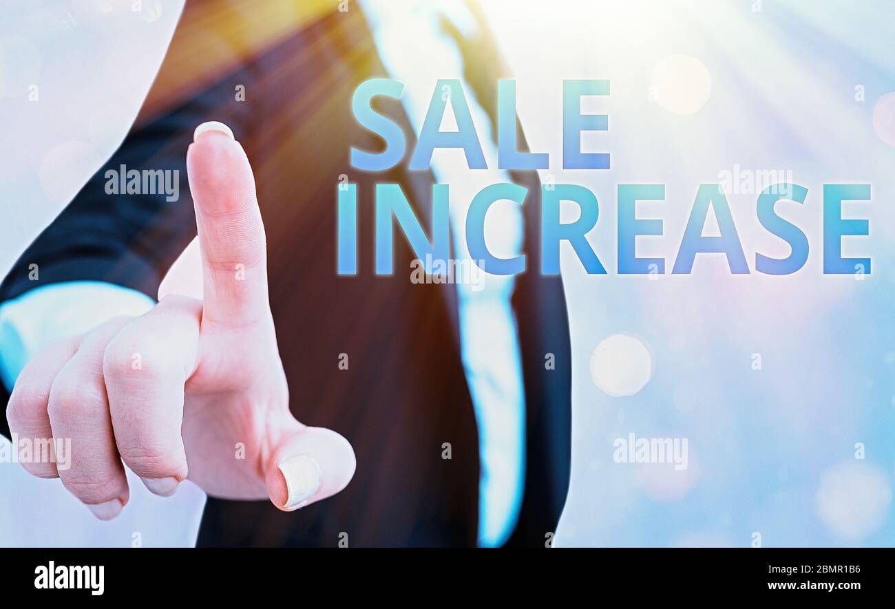 Text sign showing Sale Increase. Business photo text Average Sales ...