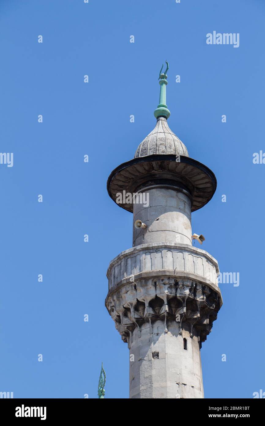 Minaret of Muslim mosque Religion, islam, tourism and travel concepts ...