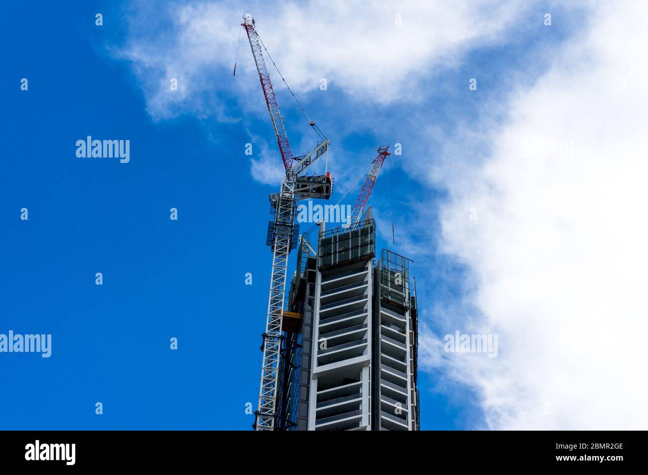 Construction of highrise building. Modern skyscraper architecture ...